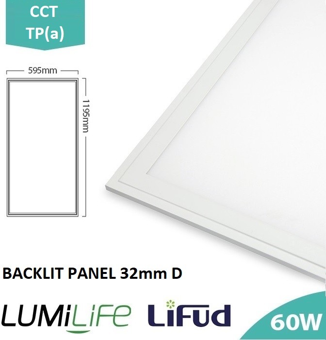 LUMiLife Backlit LED Panel, 1200x600, 60W, CCT, UGR