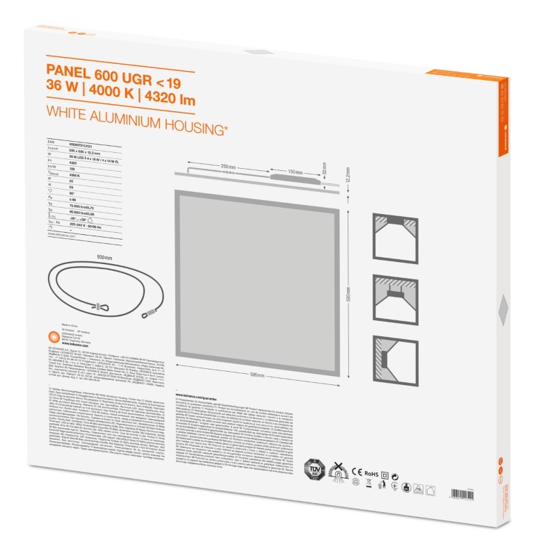 LEDVance GEN2 Panel, 600mm x 600mm, 36W, UGR