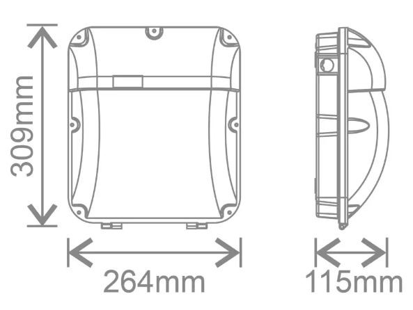 Kosnic Alto LED IP65 Exterior Wall Pack, 30W, CCT, ALT30-SCT